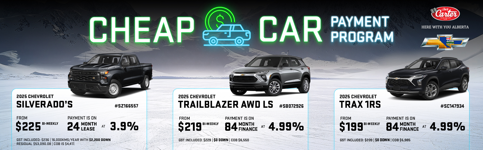 New Cars, SUVs, Trucks for Sale in Calgary | Jack Carter Chev Buick GMC